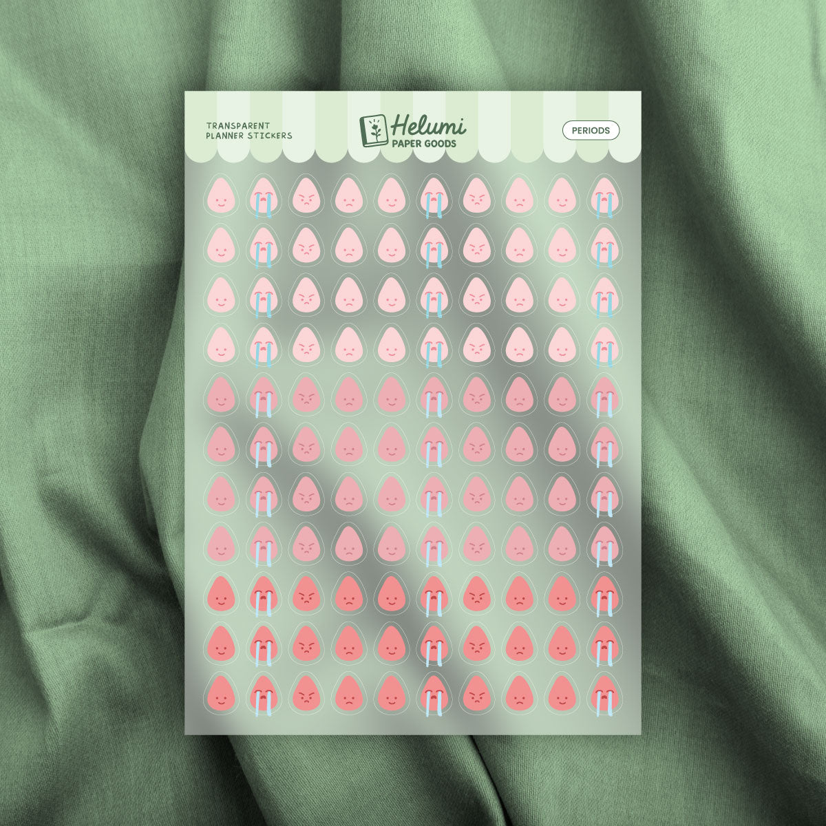 Periods sticker sheet – Helumi Paper Goods